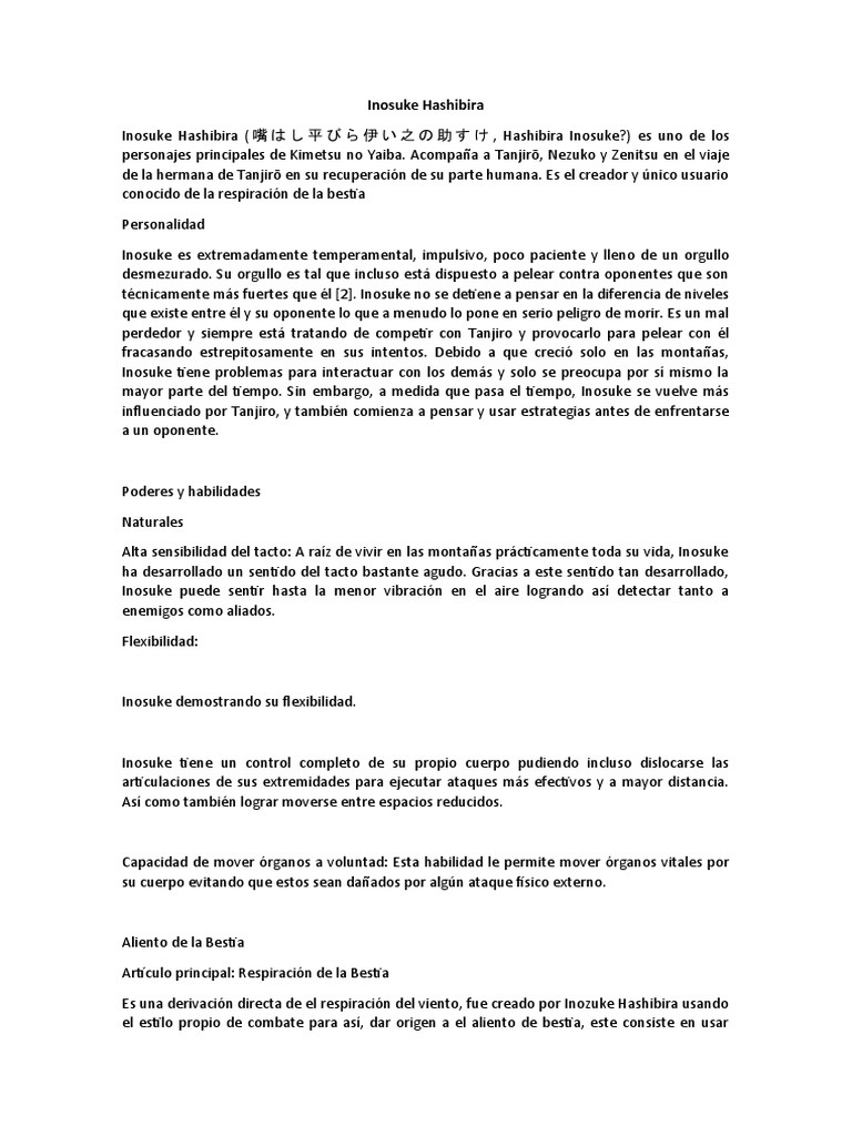 Inosuke Hashibira | PDF
