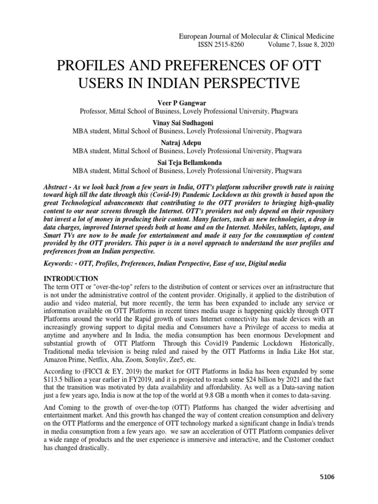 EJMCM - Volume 7 - Issue 8 - Pages 5106-5142 | PDF | P Value | Mass Media