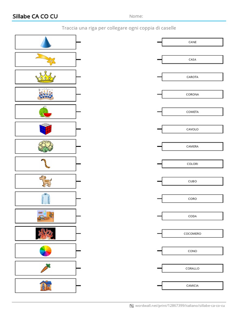 Sillabe Ca Co Cu | PDF