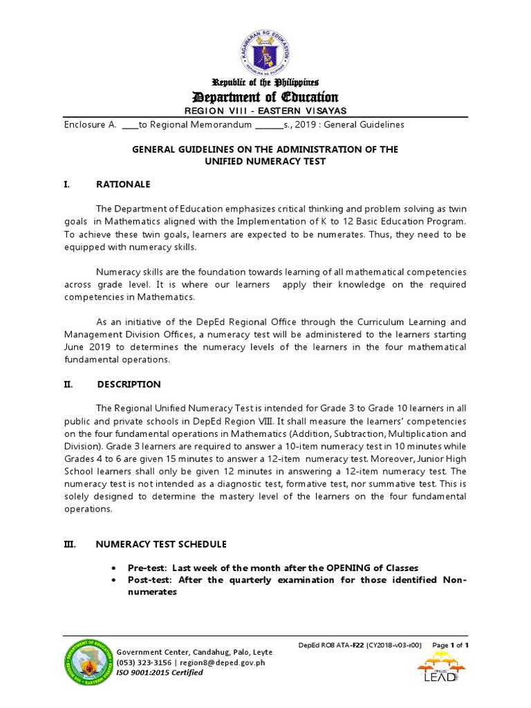 Department of Education: Republic of The Philippines | PDF | Learning ...