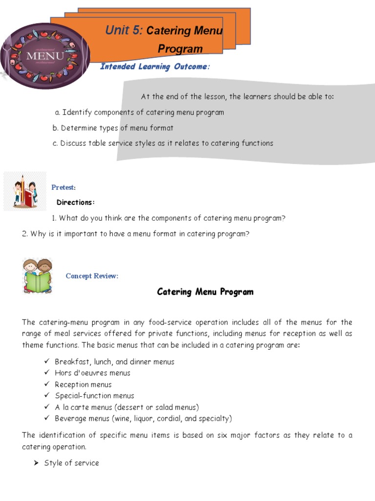 Catering Menu Program Overview | PDF | Menu | Hors D'oeuvre