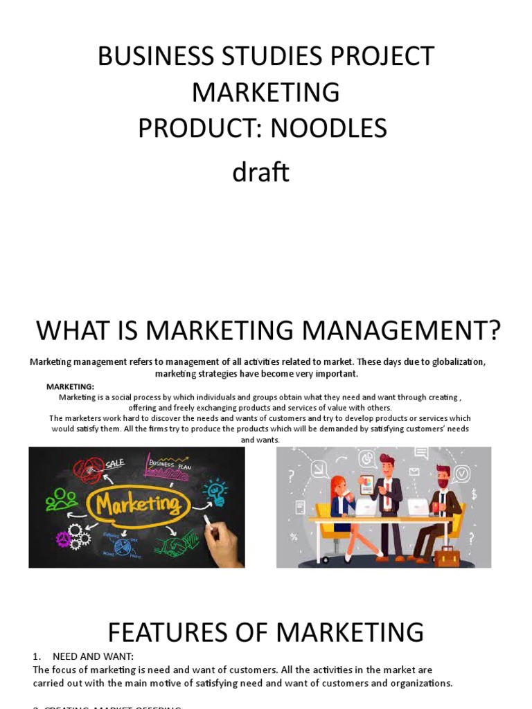 Business Studies Project Marketing Product: Noodles Draft | PDF ...