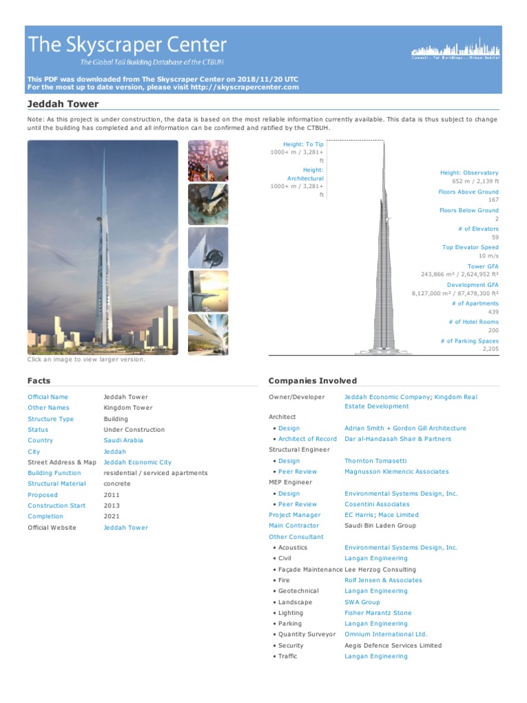 Jeddah Tower: Height and Progress Update | PDF | Engineering | Design
