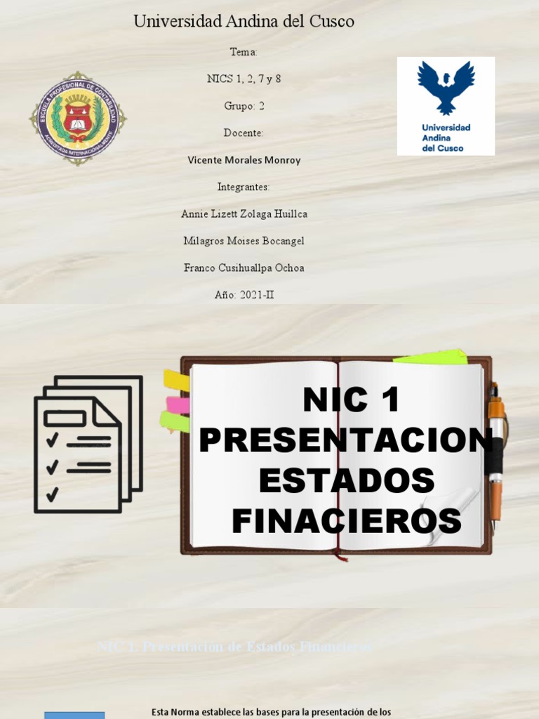 Exposicion Nics 1, 2, 7 y 8 | PDF | Costo | normas internacionales de INFORMACION FINANCIERA