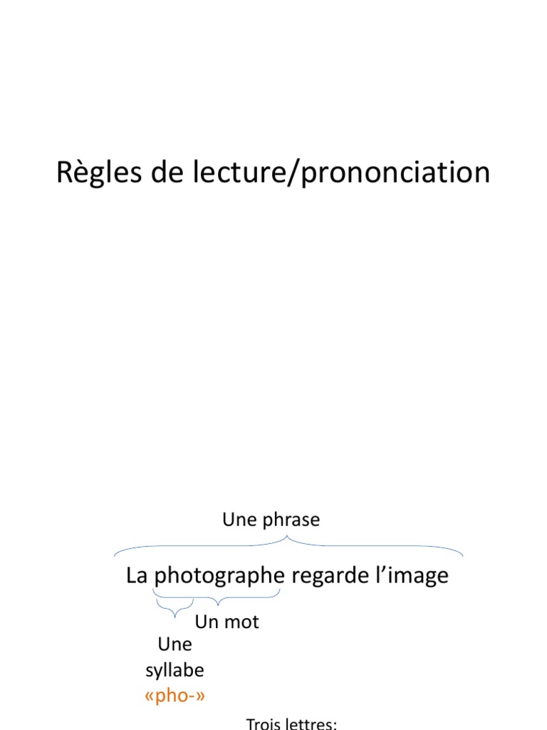 Règles de prononciation en français | PDF | Syllabe | Linguistique