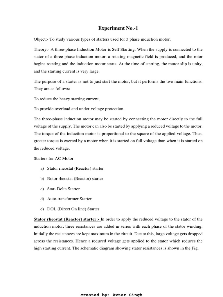 Electrical Machine - 2 Lab Manual | PDF | Electric Motor | Manufactured Goods