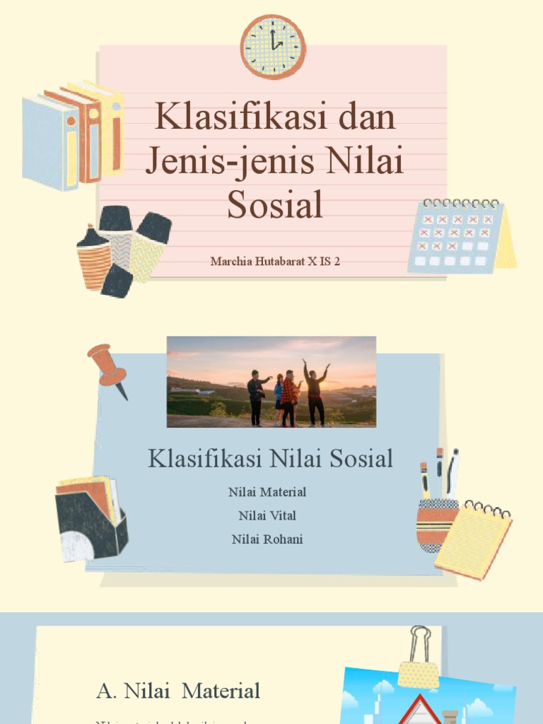 Klasifikasi Dan Jenis-Jenis Nilai Sosial: Marchia Hutabarat X IS 2 | PDF