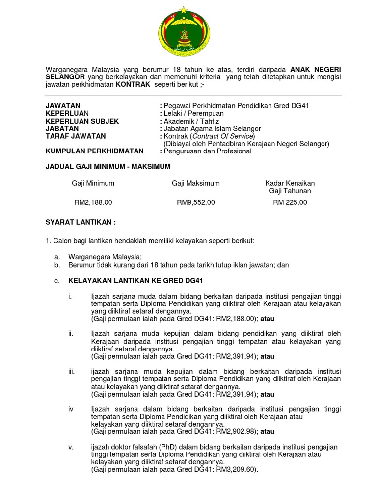 1.pegawai Perkhidmatan Pendidikan Gred DG41 | PDF