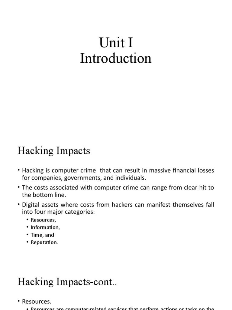 Unit 1 Ethical Hacking | PDF | Computer Network | Transmission Control ...