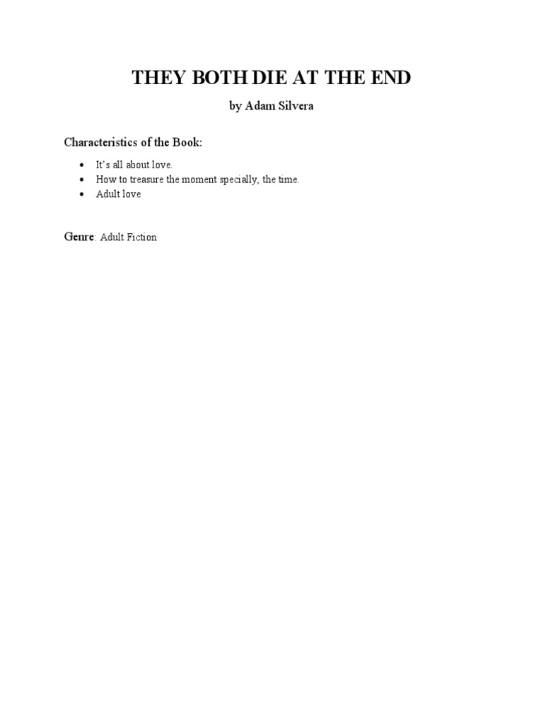 Adult Fiction: They Both Die at the End | PDF