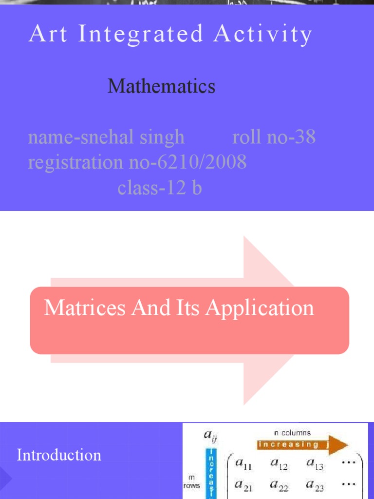 Art Integration Activity | PDF | Matrix (Mathematics) | Mathematical ...