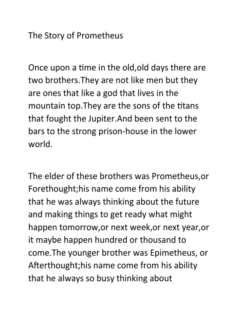 The Story of Prometheus | PDF