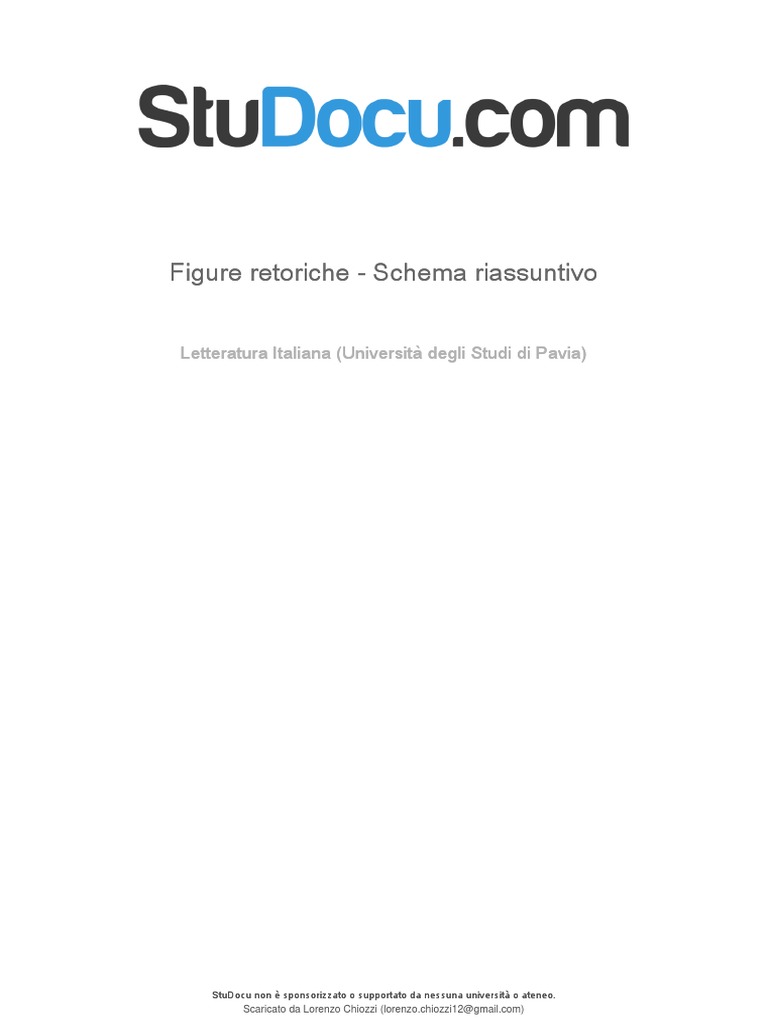 Figure Retoriche Schema Riassuntivo | PDF