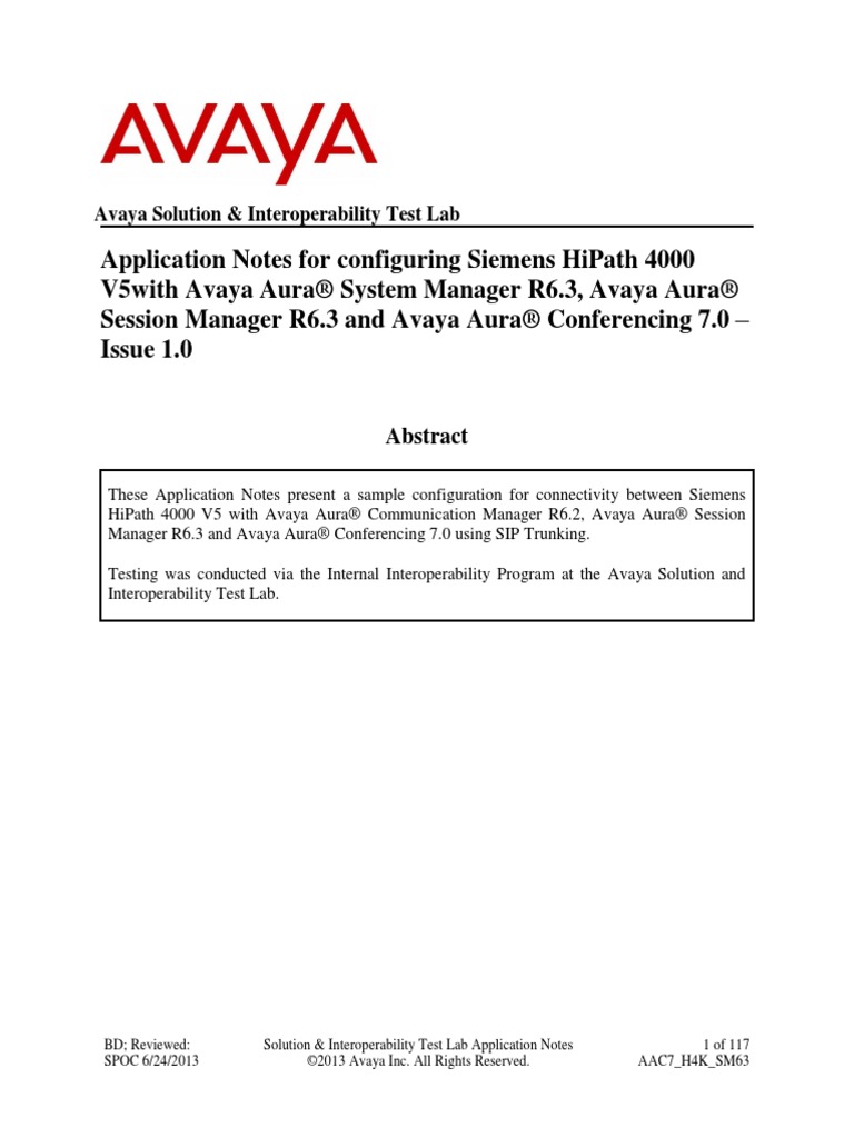 Avaya & Hipath | PDF | Session Initiation Protocol | Ip Multimedia Subsystem