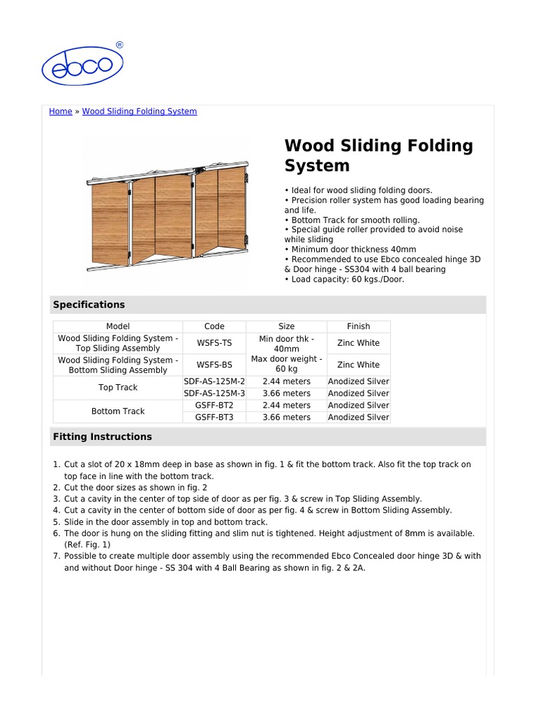 Wood Sliding Folding Door System Guide | PDF | Door | Manufactured Goods