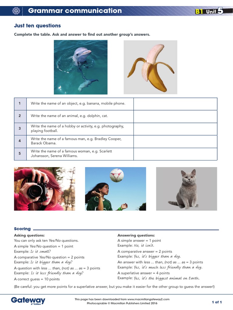 B1 UNIT 5 Grammar Communication | PDF