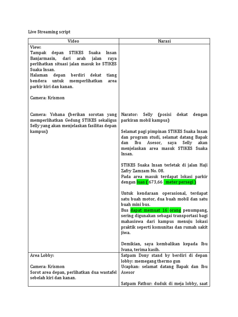 Live Streaming Script Tambahan | PDF