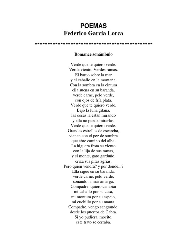 Poemas de Federico García Lorca | PDF | Amor