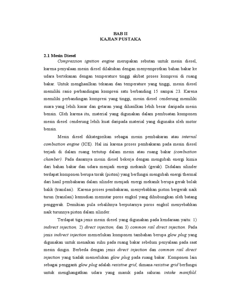 BAB II RIKA B3 Diesel | PDF