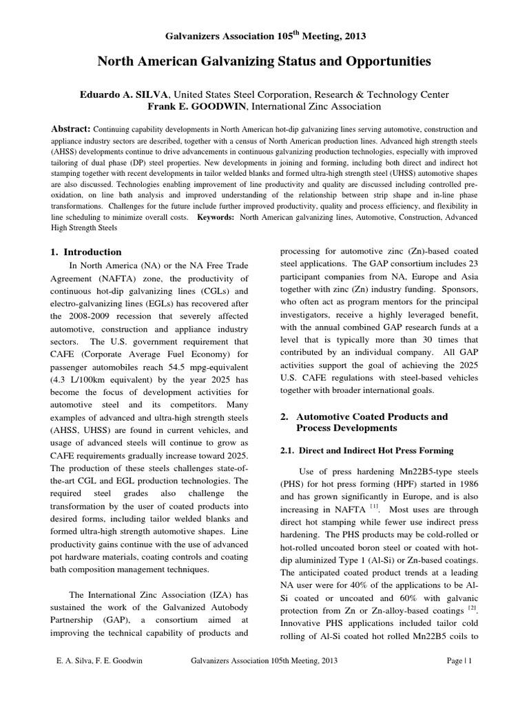 North American Galvanizing Status and Opportunities | PDF | Steel ...