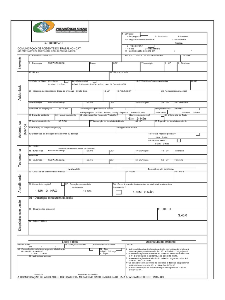 Formulario Cat | PDF