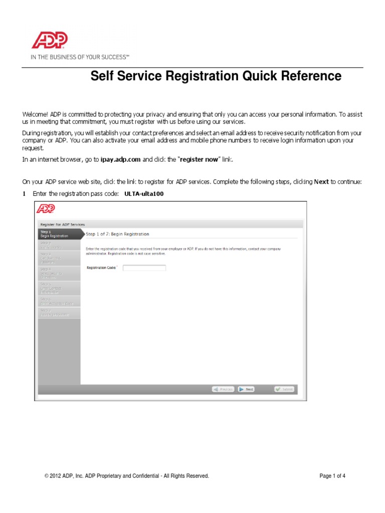 ADP Ipay Registration | PDF