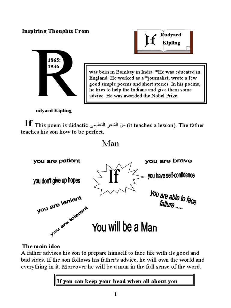 Inspiring Thoughts From: Udyard Kipling | PDF | Rudyard Kipling