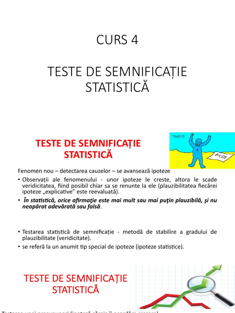 CURS 4-Semnificatia Statistica | PDF