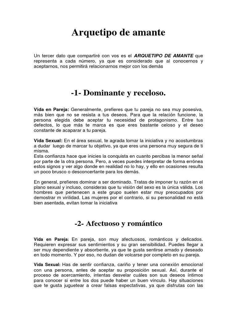 Arquetipo de Amante | PDF | Amor | Seducción