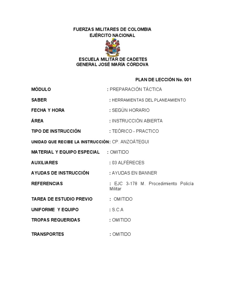Plan de Leccion | PDF | Policía | Ciencia militar