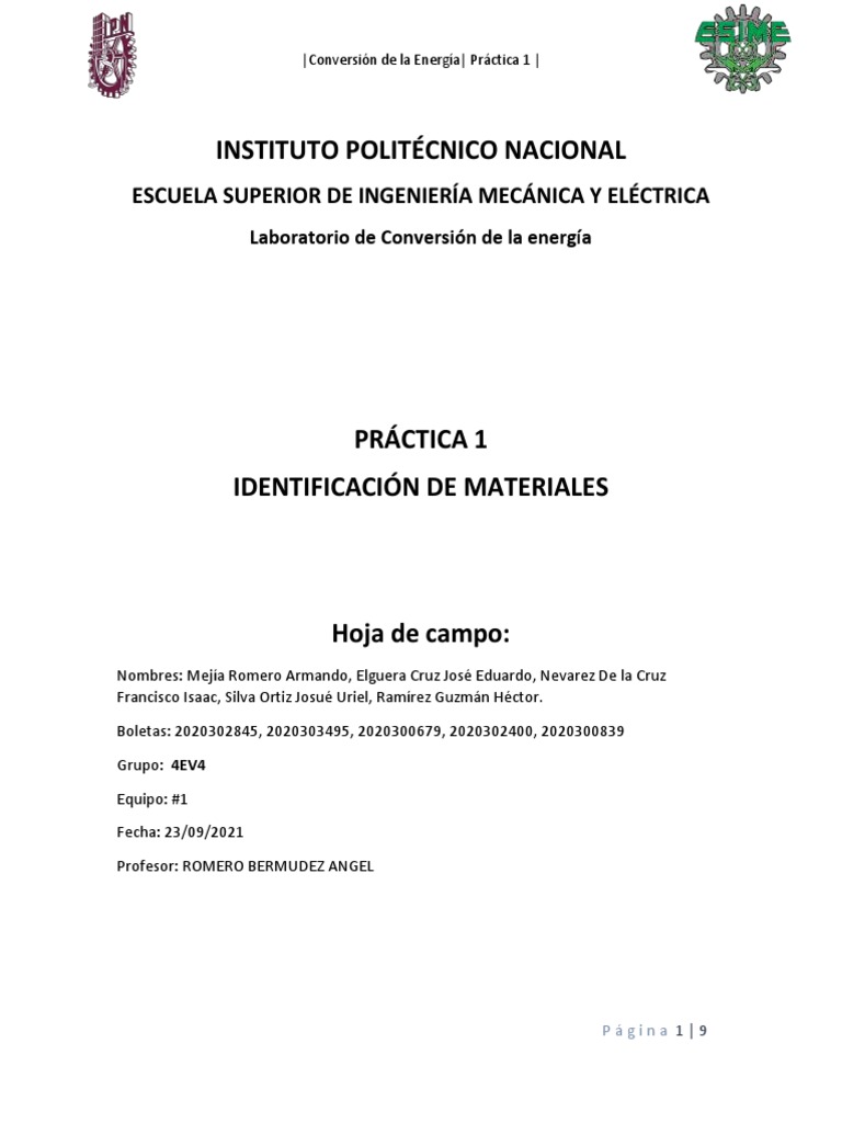 4 EV4 Practica 1 Equipo 1 CE | PDF | Resistencia Eléctrica y Conductancia | Corriente eléctrica