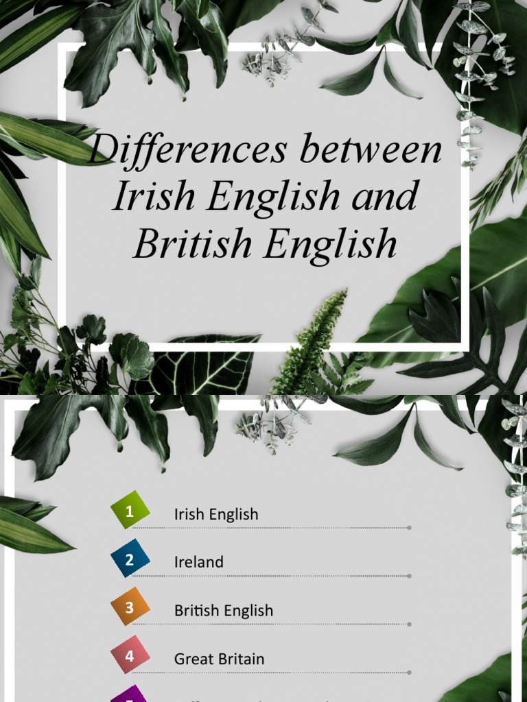 Differences Between Irish English and British English | PDF