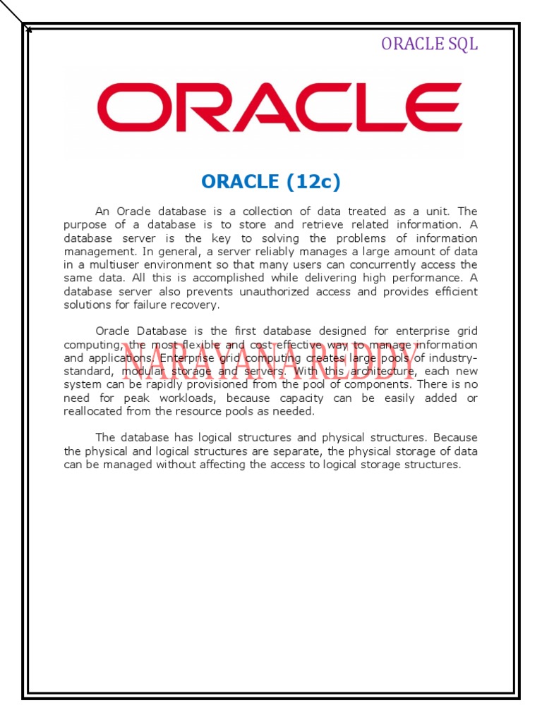 SQL Notes | PDF | Pl/Sql | Databases