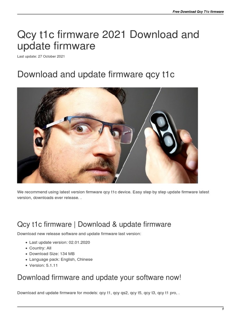 and Update Firmware Qcy t1c | PDF | Computers
