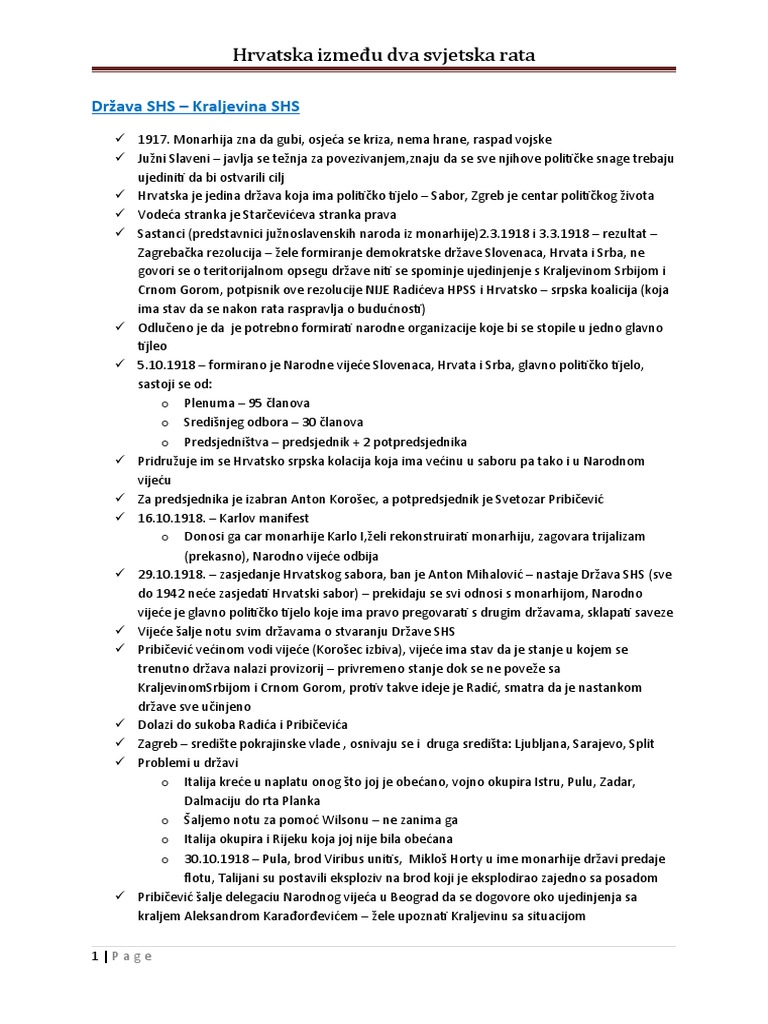 Hrvatska Između Dva Svjetska Rata | PDF