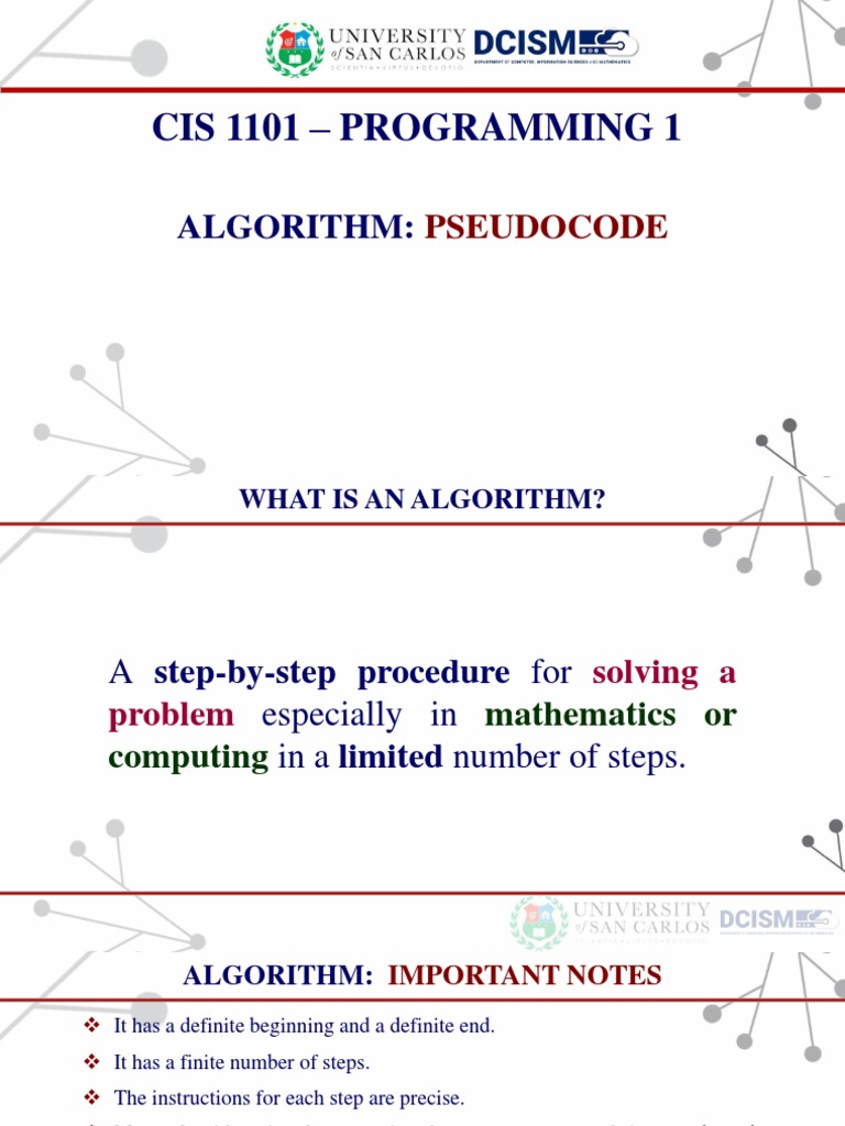 1 Algorithm Pseudocode Pdf Algorithms Computer Science