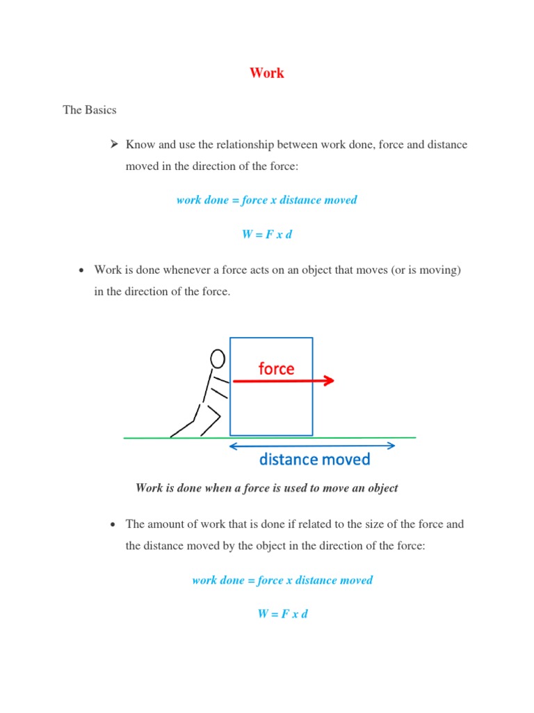 Work, Energy and Power (Notes) | PDF | Potential Energy | Mass