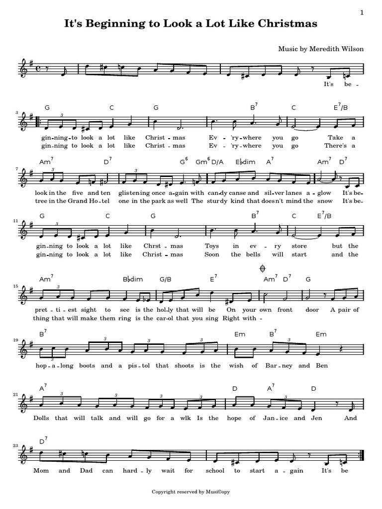 It's Beginning To Look A Lot Like Christmas - Meredith Wilson 2L-CP | PDF
