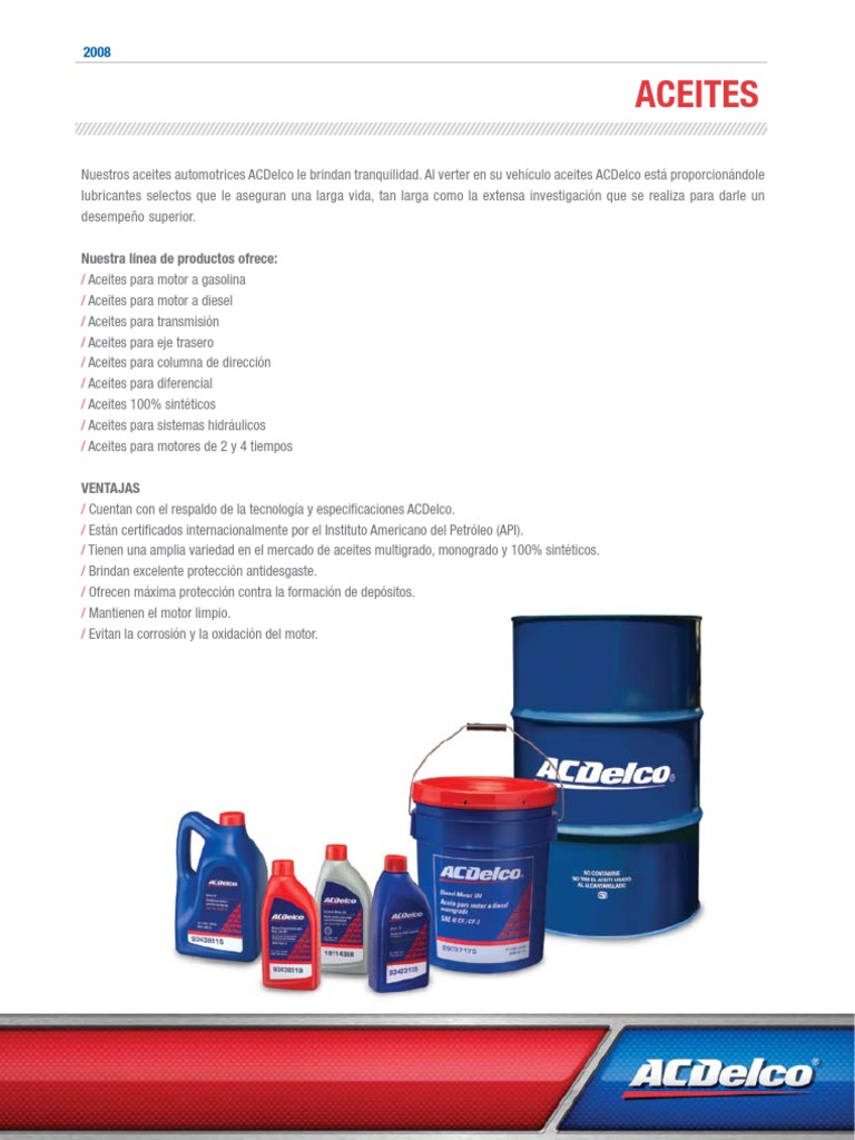 Quick Guides 2008-Aceites Acdelco | PDF | Lubricante | Tecnologías ...