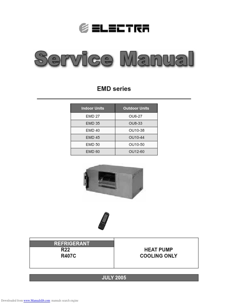 Service Manual: EMD Series | PDF | Air Conditioning | Thermodynamics