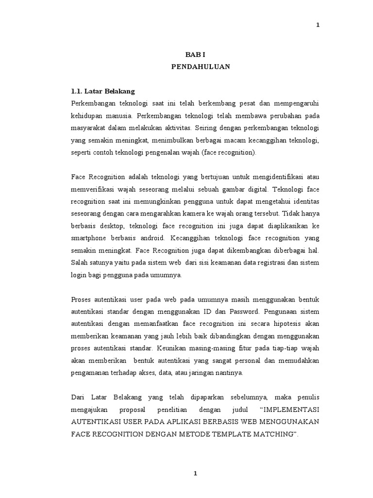 Proposal Face Recognition | PDF