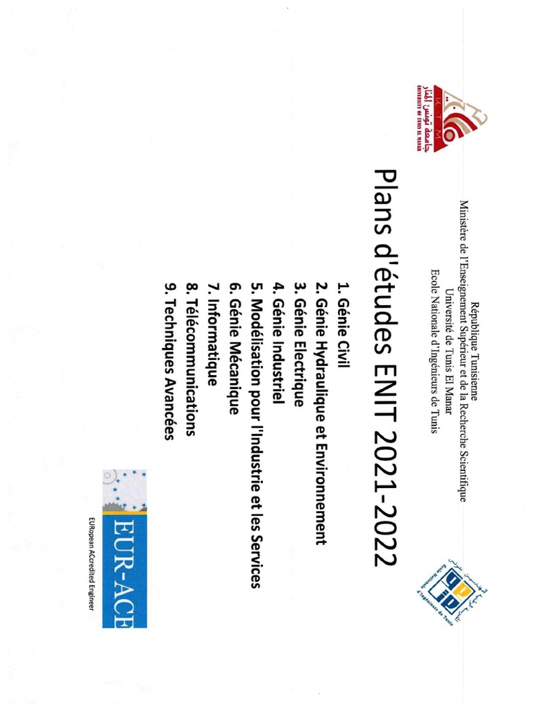 Plans D'études ENIT 2021-2022 Signé | PDF