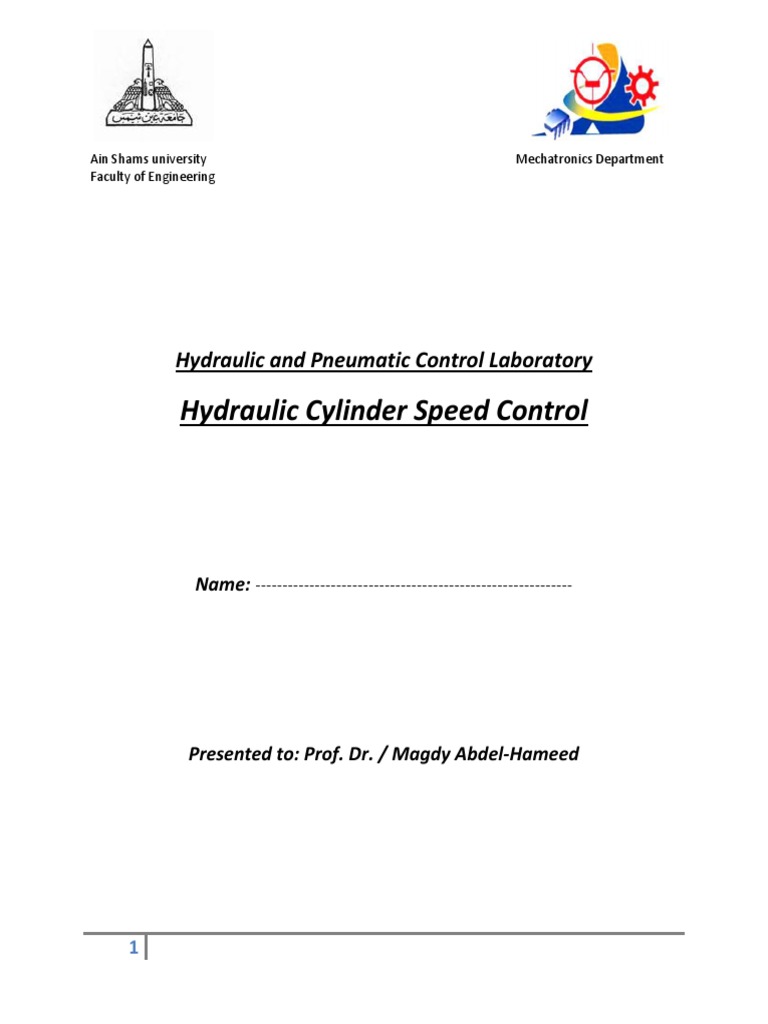 Hydraulic Lab3 Speed Control | PDF | Pump | Flow Measurement