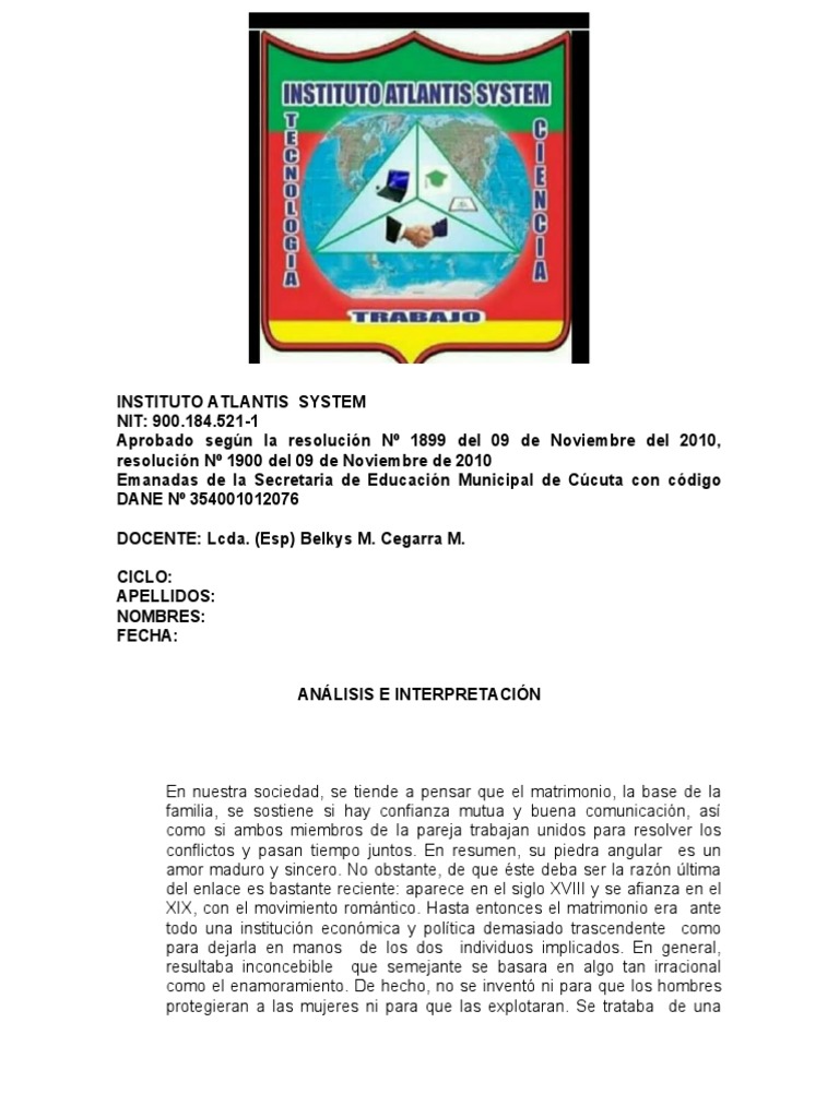 Análisis e Interpretación | PDF | Familia | Amor