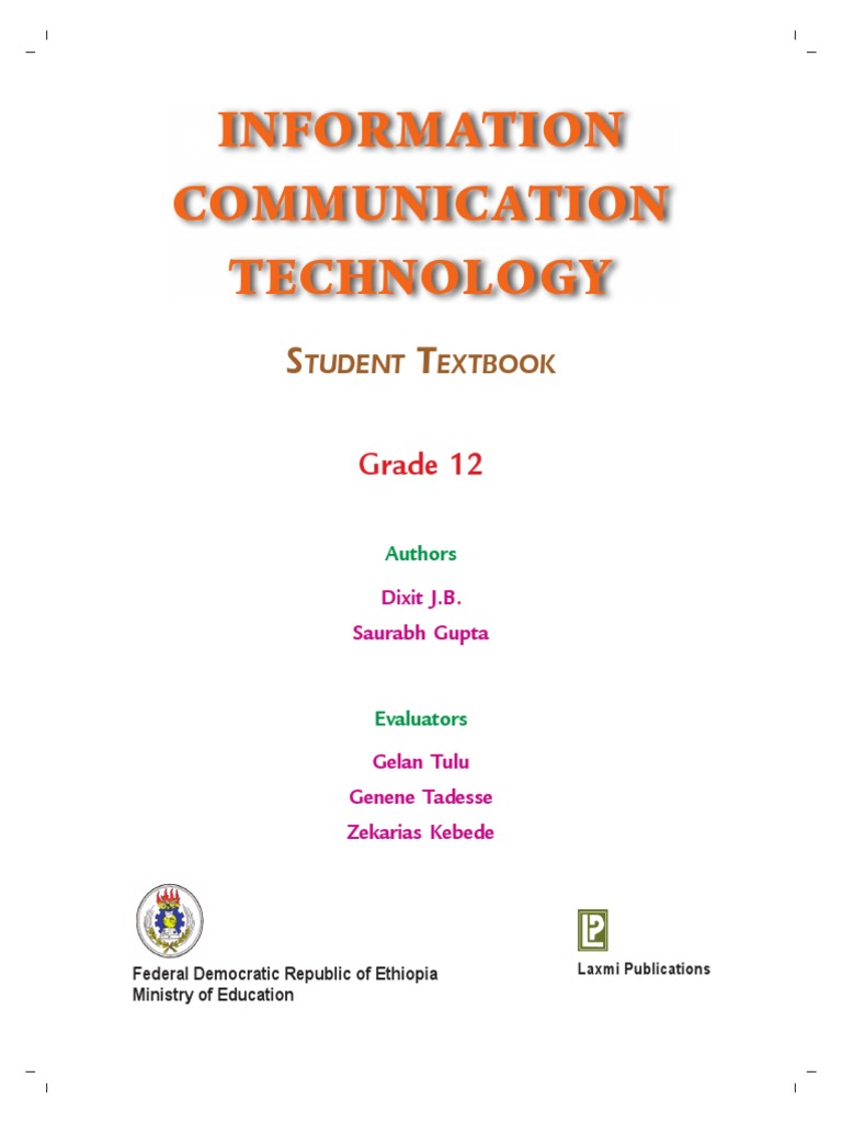 Information Communication Technology: Grade 12 | PDF | Educational ...