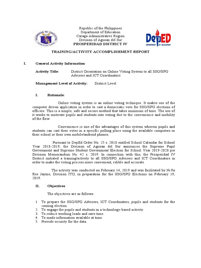 Online Voting System Narrative and Accomplishment Report | PDF ...