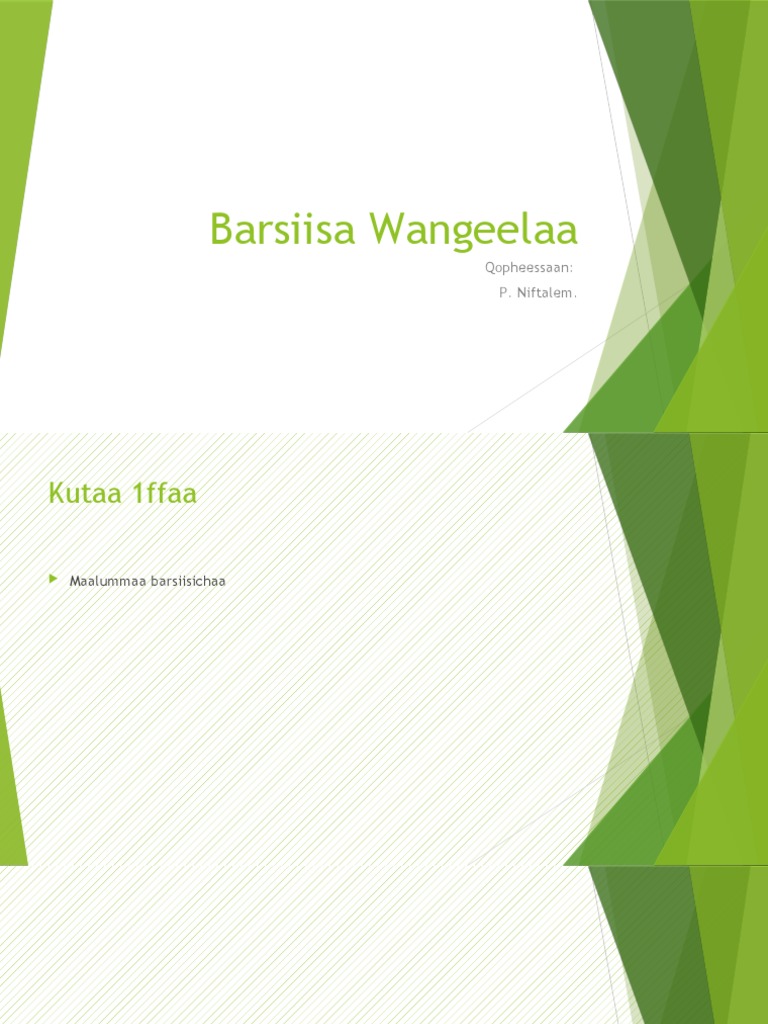 Barsiisa Wangeelaa | PDF