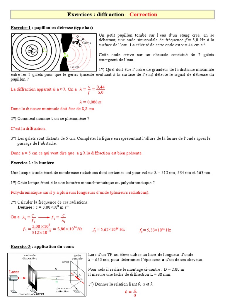 Exos Correction | PDF | Lumière | Vagues