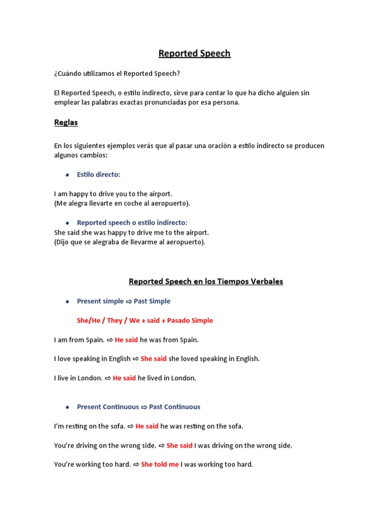 Reported Speech | PDF | Linguistics