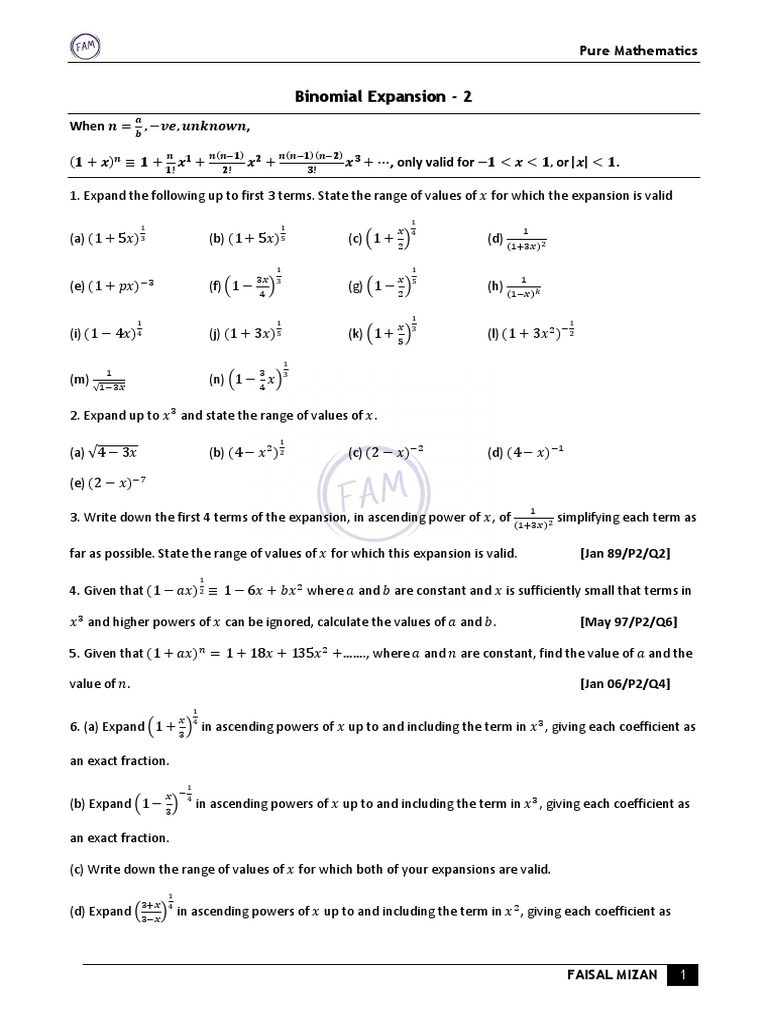 Binomial Expansion - 2 | PDF | Square Root | Algebra
